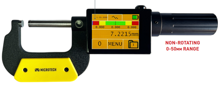 DataMet Double Range Micrometer - 50mm Stroke - Sub-Micron - IP65 - Fr ...